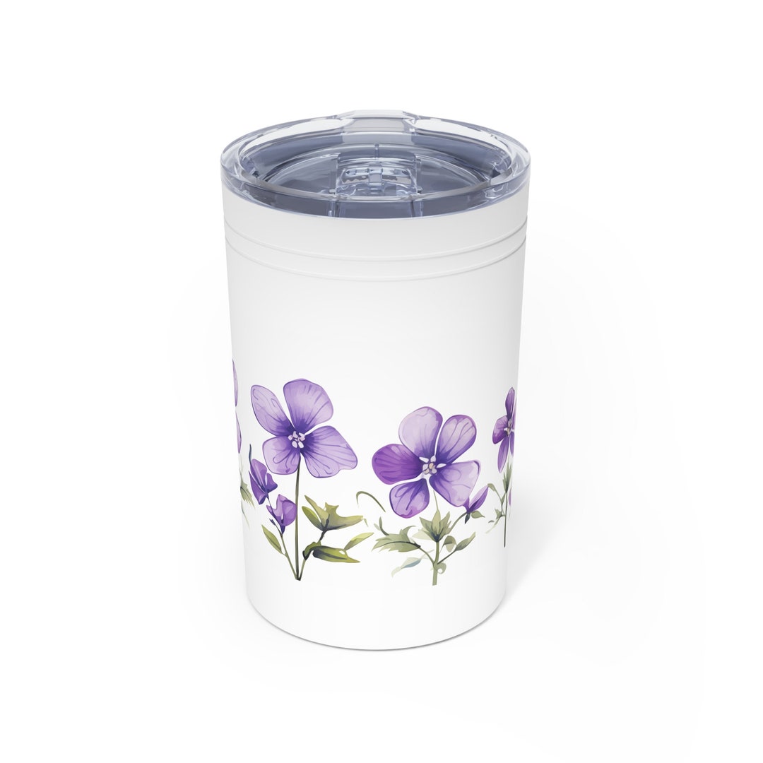 February Violet Birth Flower Vacuum Insulated Tumbler, 11oz - Etsy