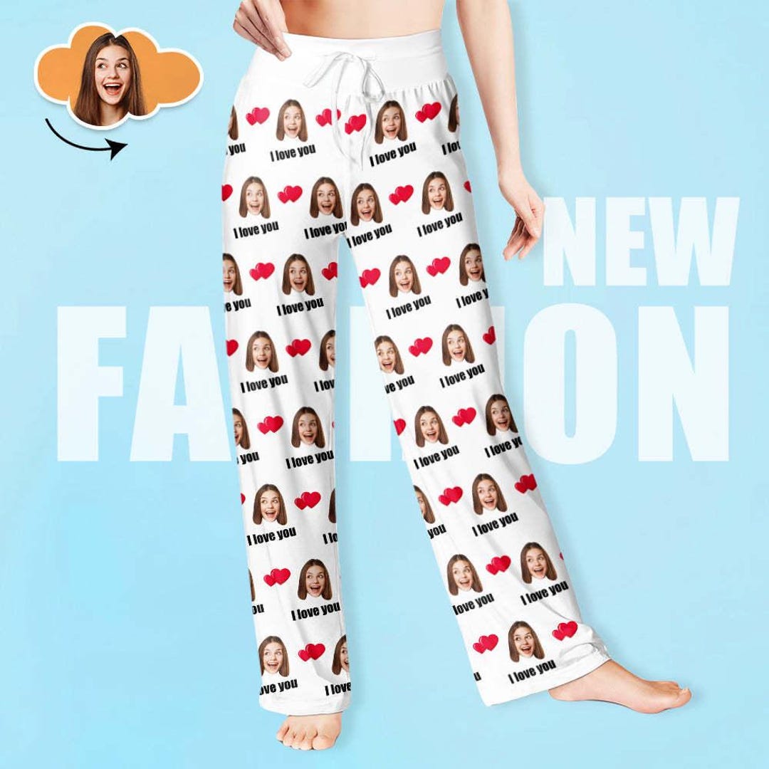 Personalized Photo Pajama Pants Custom Face Pjs for Birthdays ...