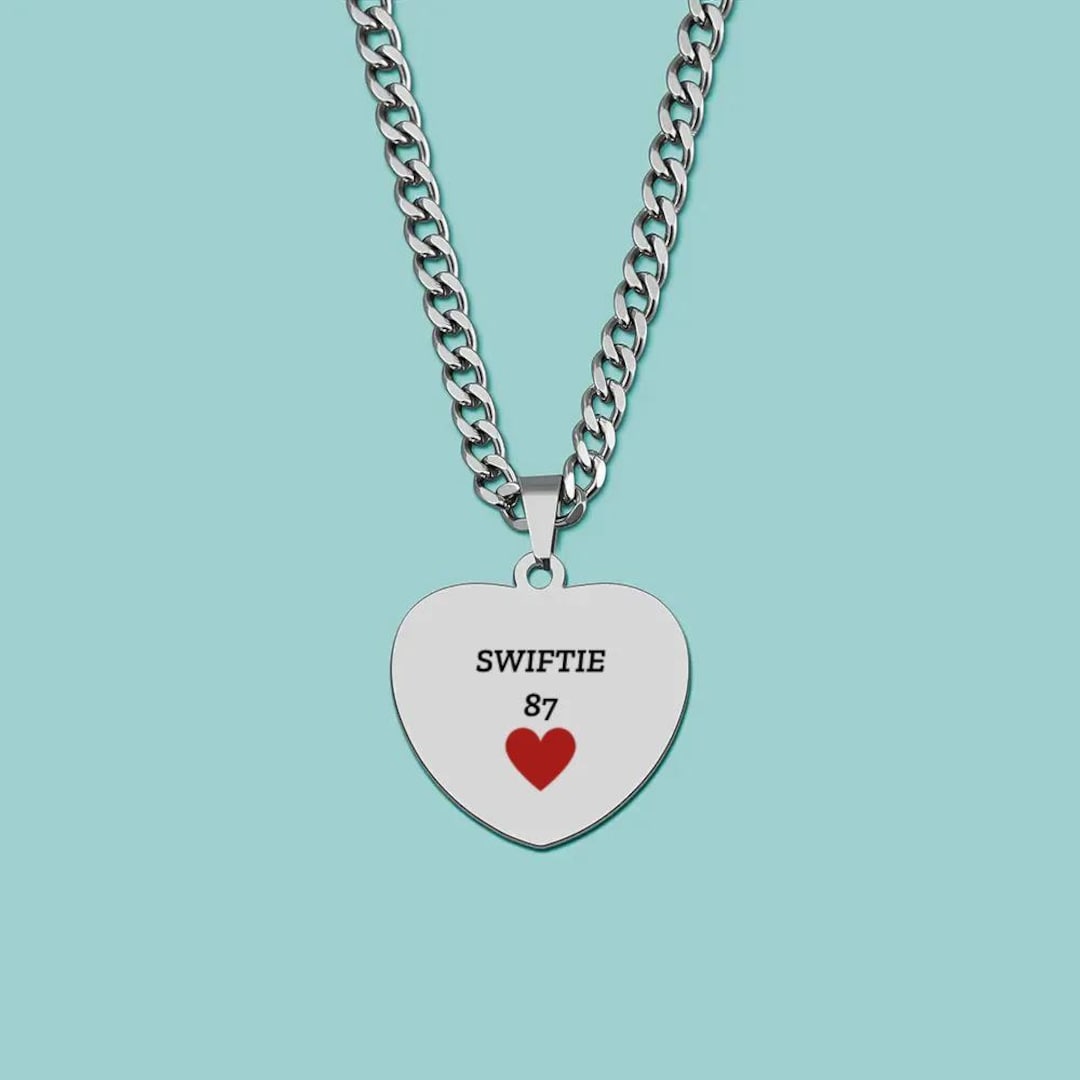 Swiftie Custom Engraved Heart-shaped Necklace for Loved Ones - Etsy