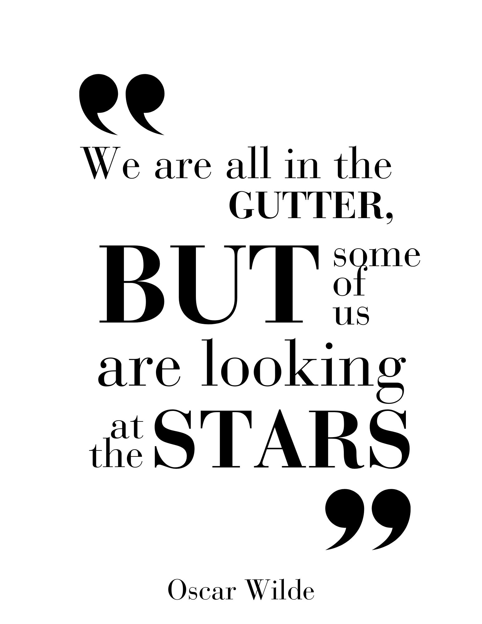 We Are All in the Gutter Oscar Wilde Quote - Etsy