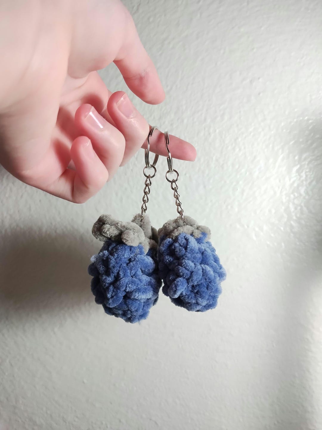 Blueberry Crochet Keychain - Etsy