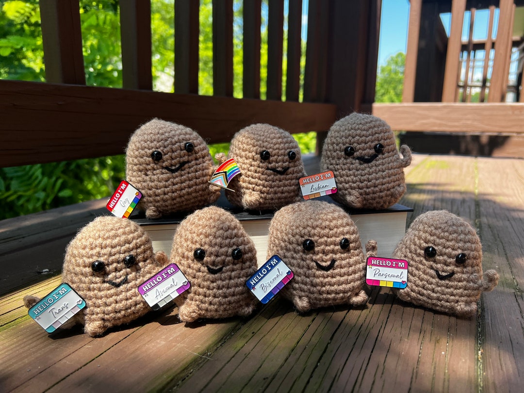 Pride Positive Potato | Handmade Crochet Potato Plushie | Trans, Bi ...