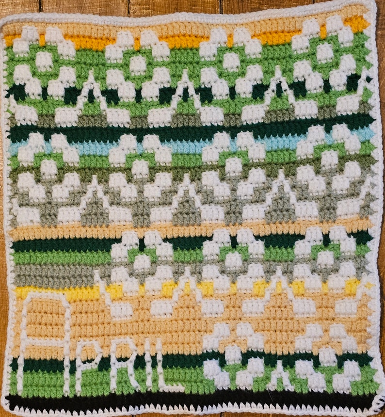 April Temperature Blanket Square Mosaic Crochet Pattern - Etsy