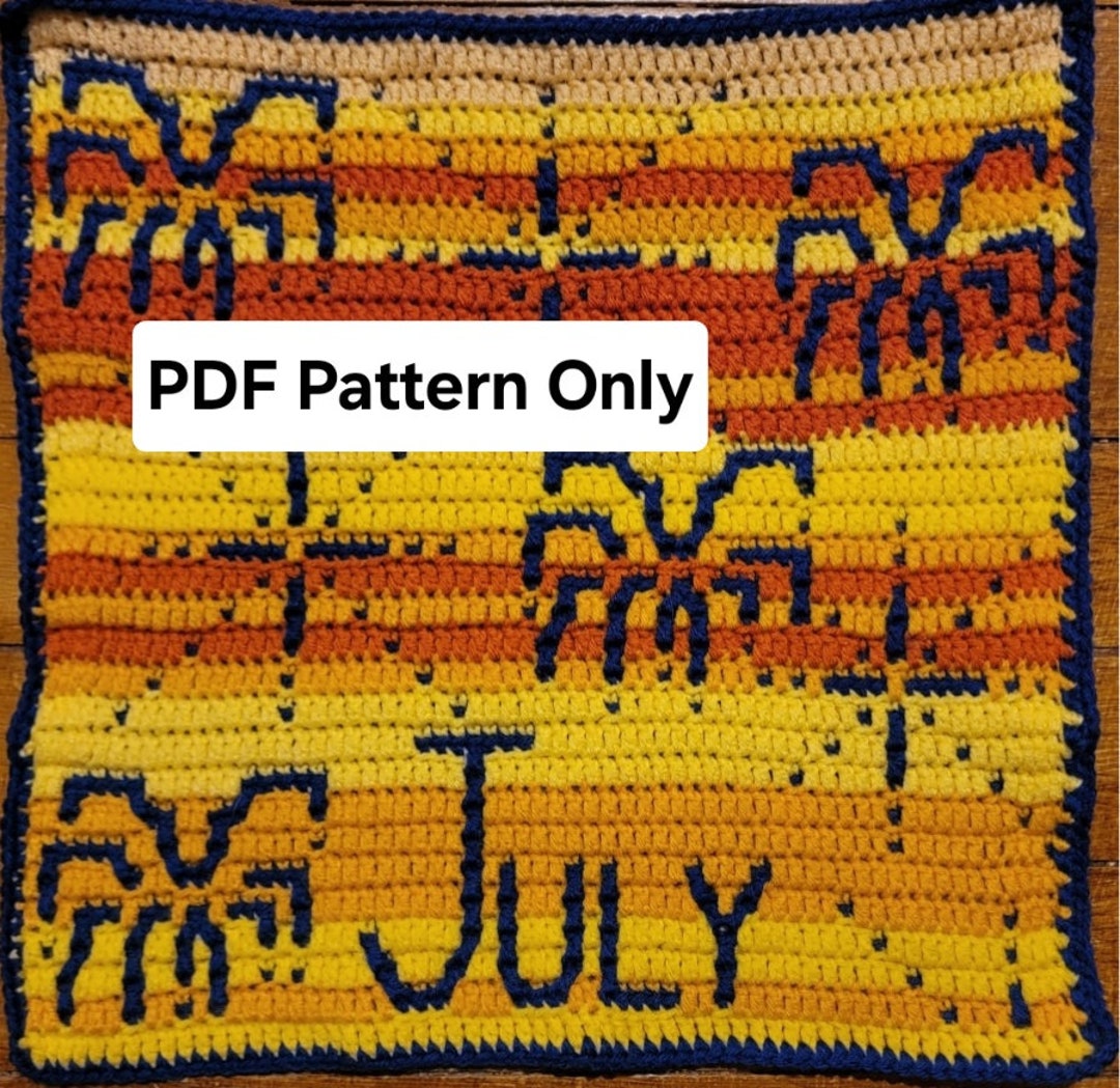 July Temperature Blanket Square Mosaic Crochet Pattern - Etsy
