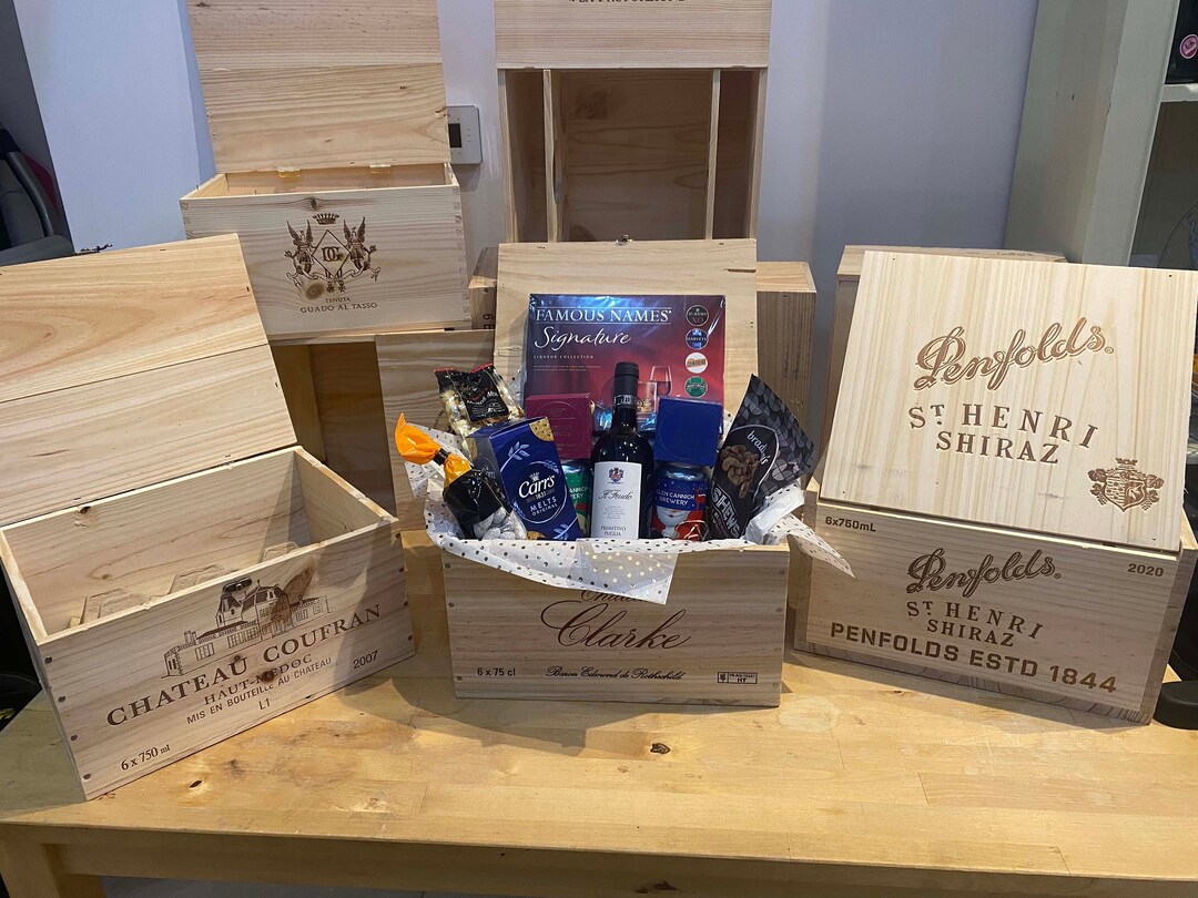 Wine Box Christmas Hamper. Genuine Wine Crate Hamper Gift - Etsy