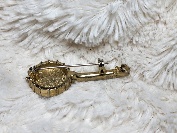 Vintage Gold-Tone Banjo Brooch - Musical Nostalgia an… - Gem