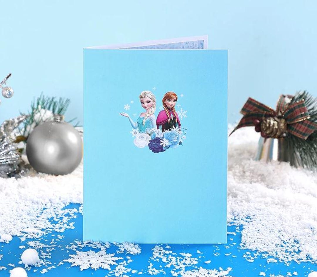 Frozen Greeting Cards With Envelope Ice Flower Postcard Anna & Elsa ...