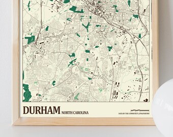 Durham SVG Vector Street Map | Durham, North Carolina, United States ...