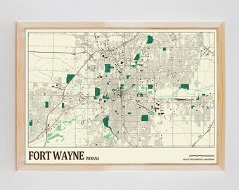 Fort Wayne SVG Vector Street Map | Fort Wayne, Indiana, United States ...