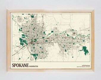 Spokane SVG Vector Street Map | Spokane, Washington, United States ...