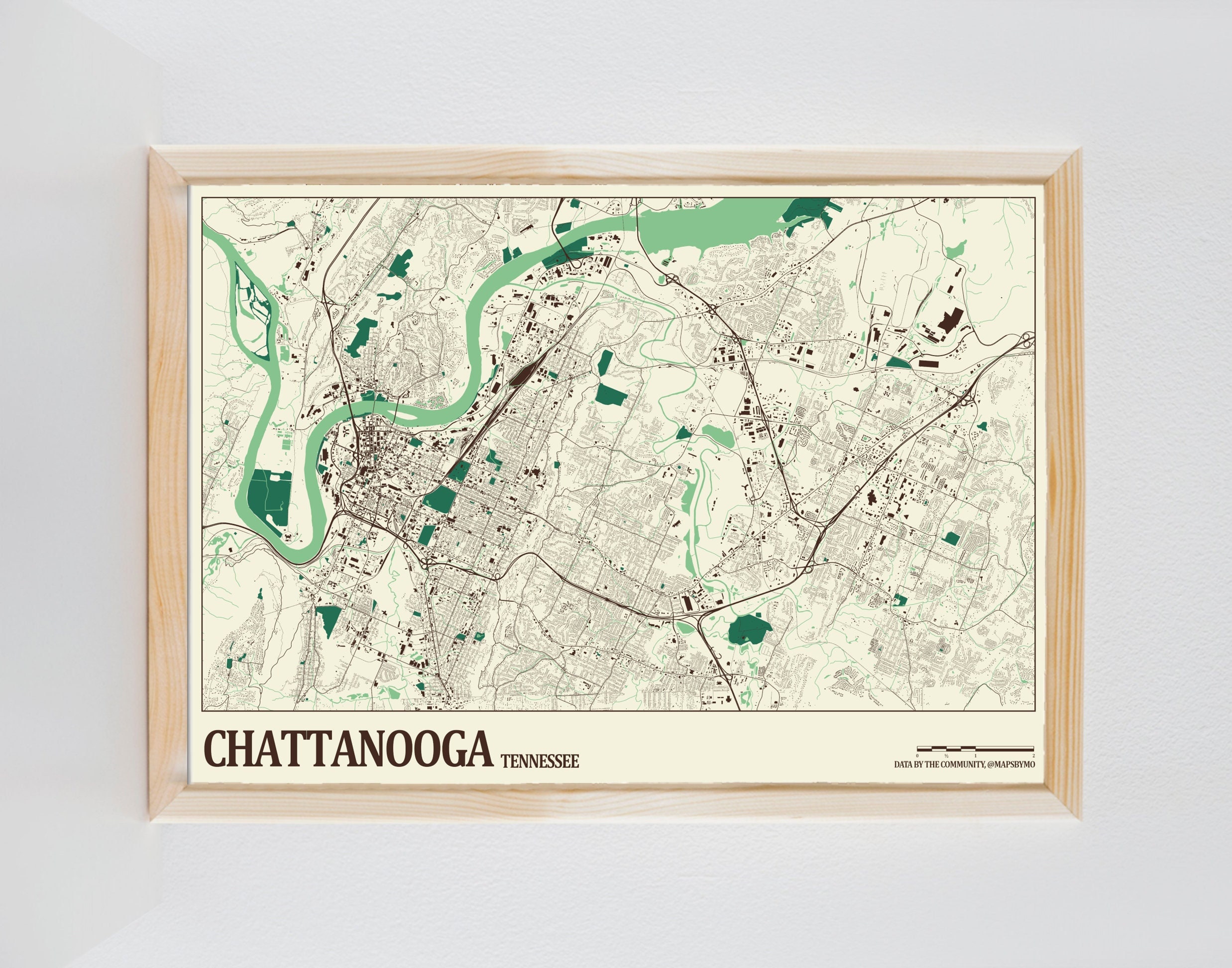 Chattanooga Street Map - Etsy