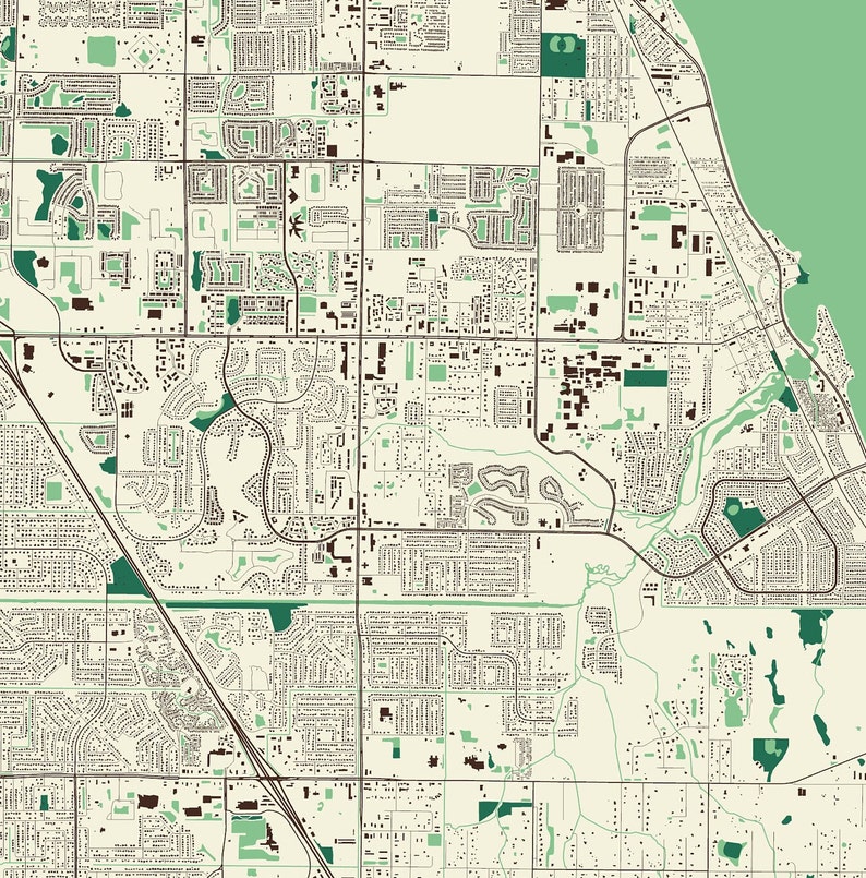 Palm Bay Street Map - Etsy