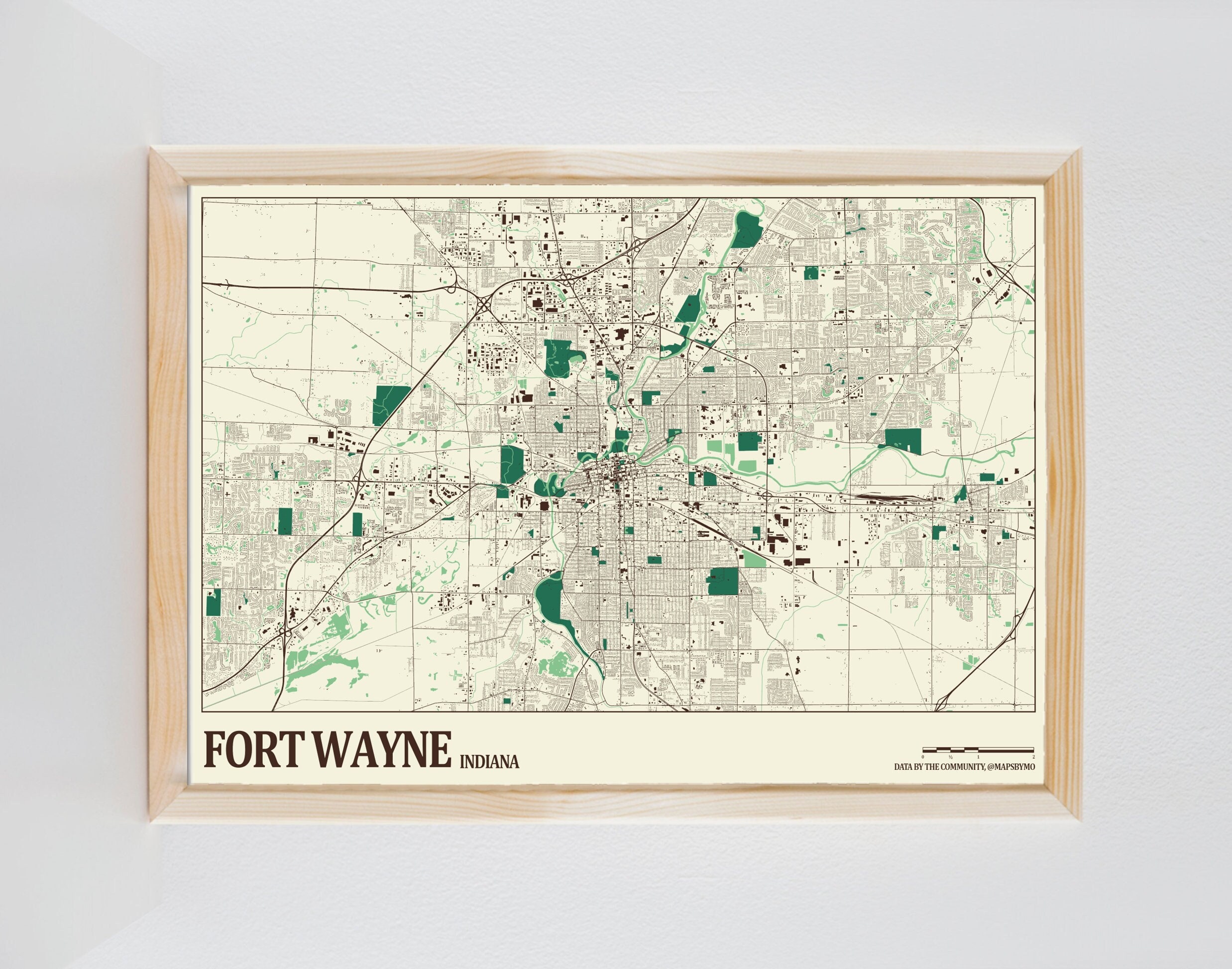 Fort Wayne Street Map - Etsy