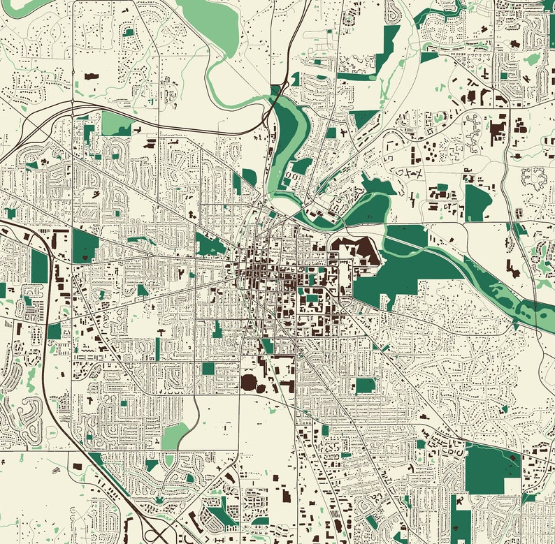 Ann Arbor Street Map - Etsy