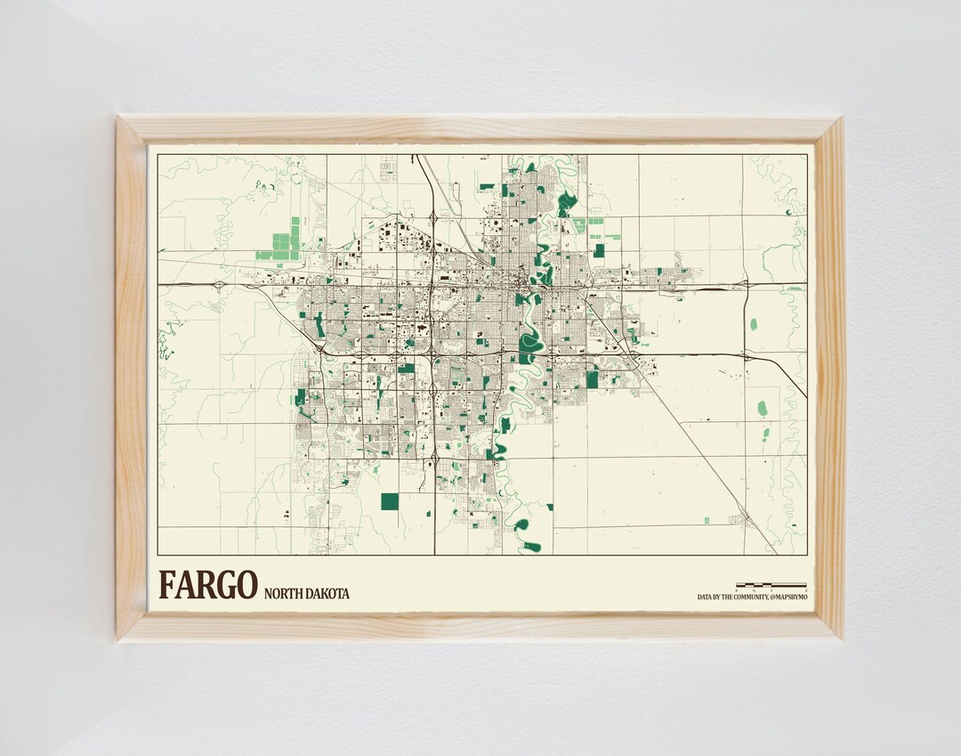 Fargo Street Map - Etsy
