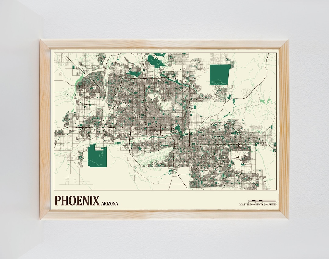 Phoenix Street Map - Etsy