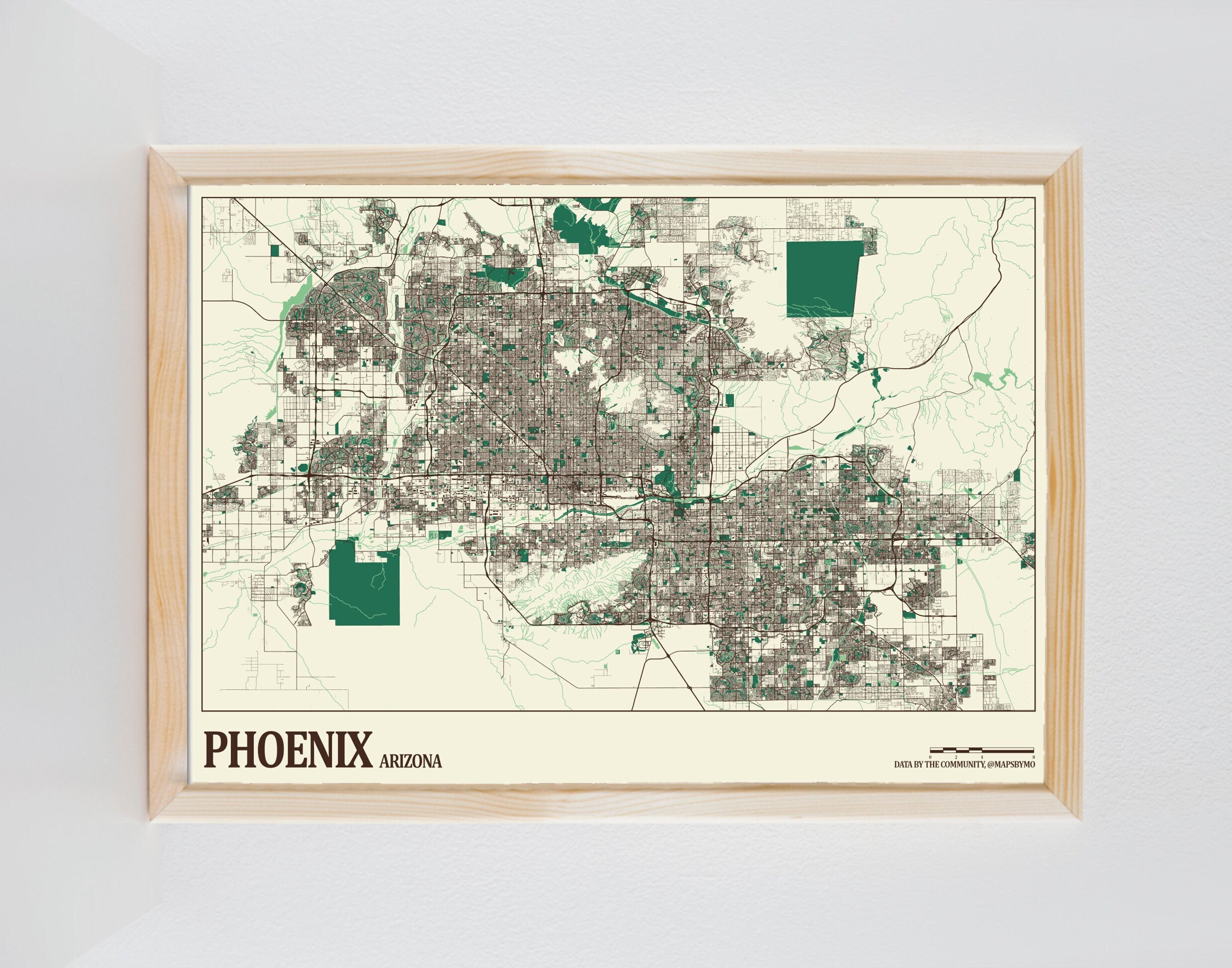 Phoenix Street Map - Etsy