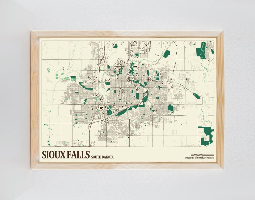 Sioux Falls Street Map - Etsy