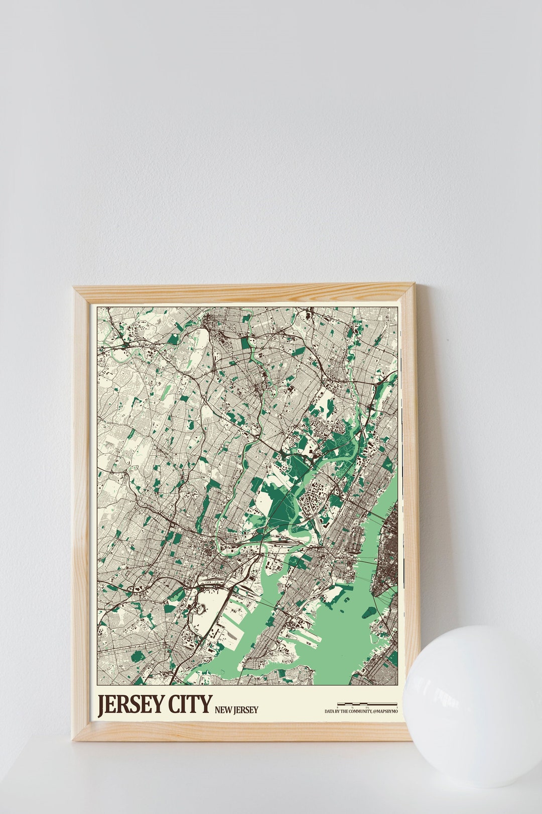 Jersey City Street Map - Etsy