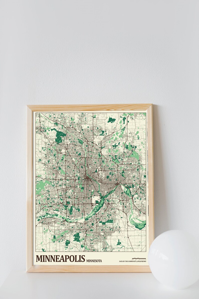 Minneapolis Street Map - Etsy