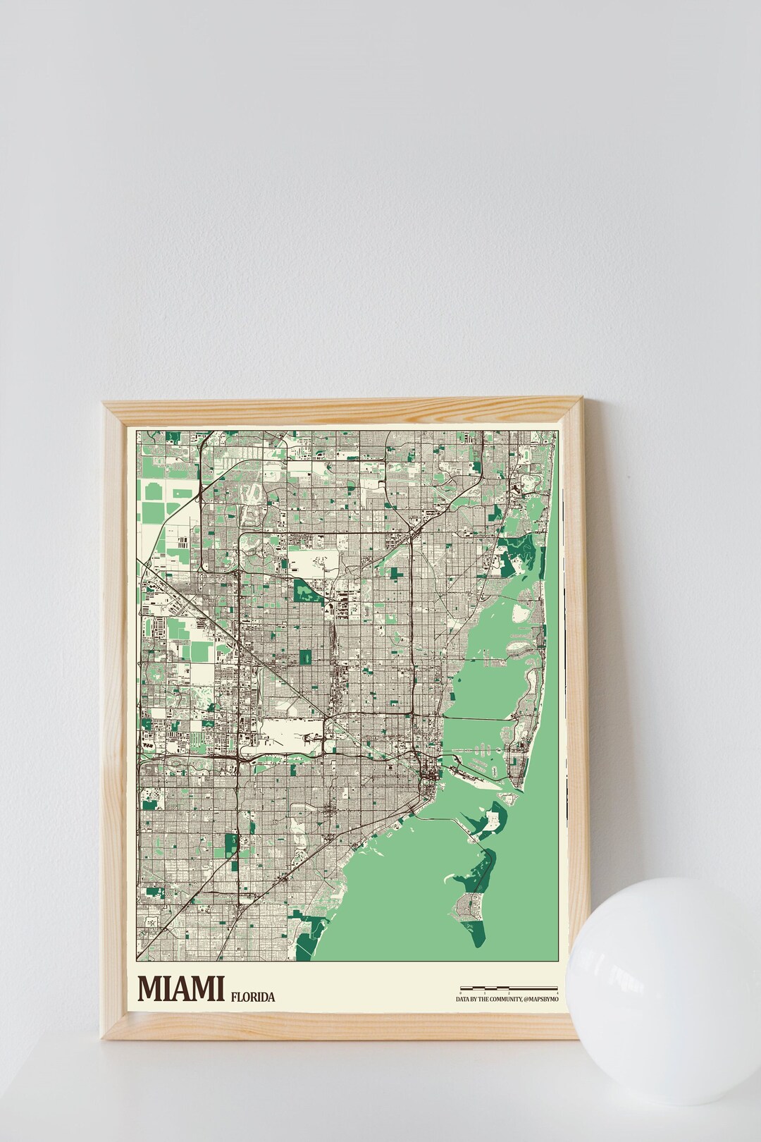 Miami Street Map - Etsy