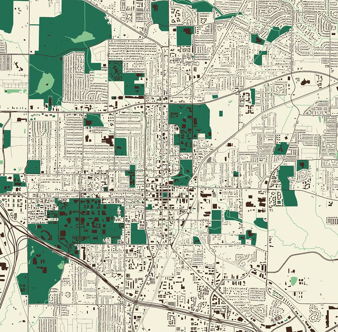 Denton Street Map - Etsy