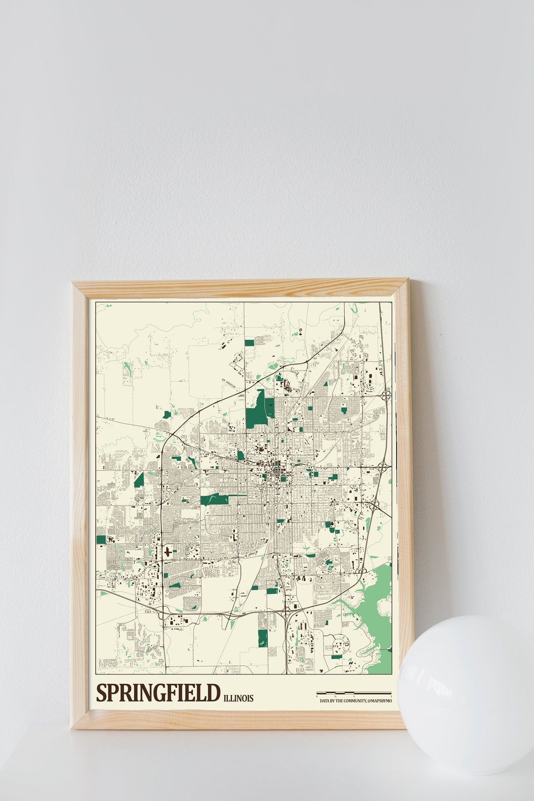 Springfield Illinois Street Map - Etsy
