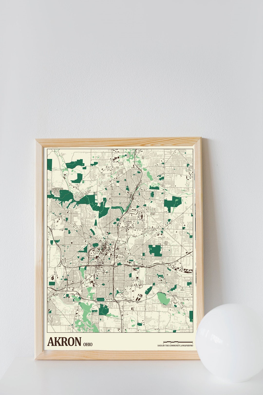 Akron Street Map - Etsy