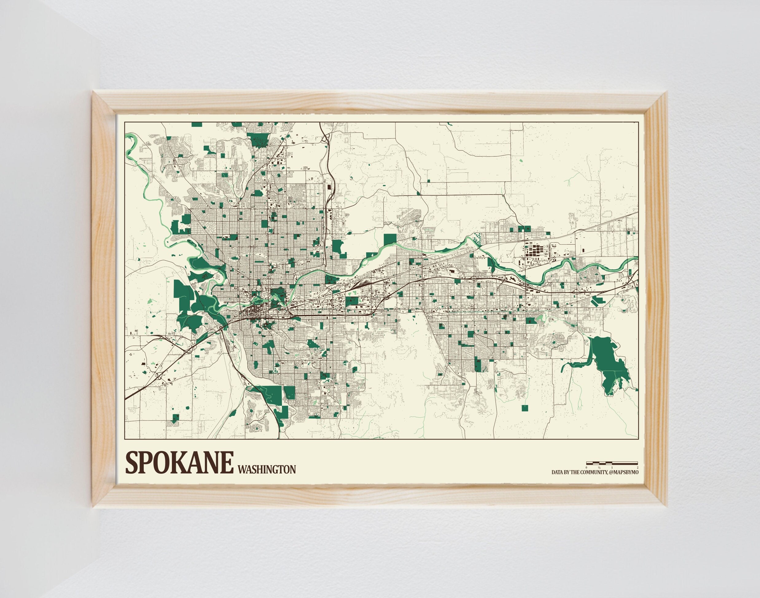 Spokane Street Map - Etsy