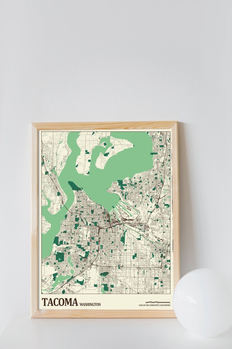 Tacoma Street Map - Etsy