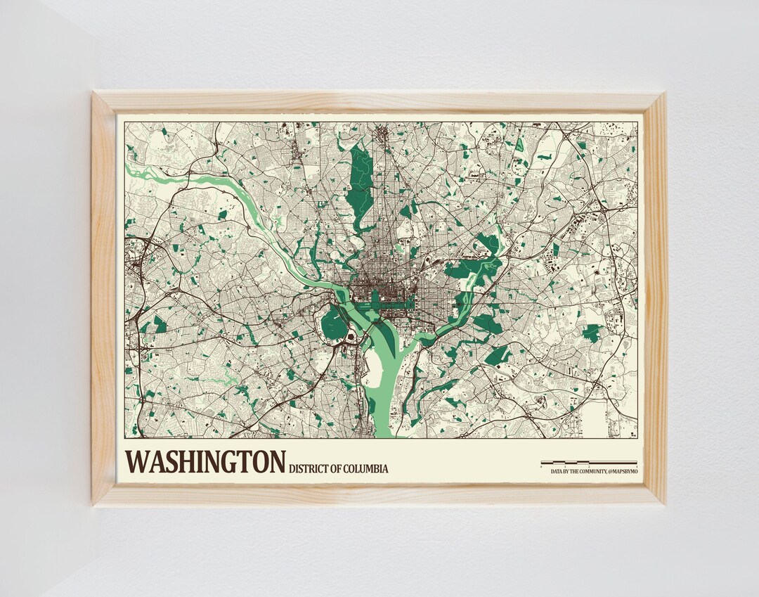 Washington DC Street Map - Etsy