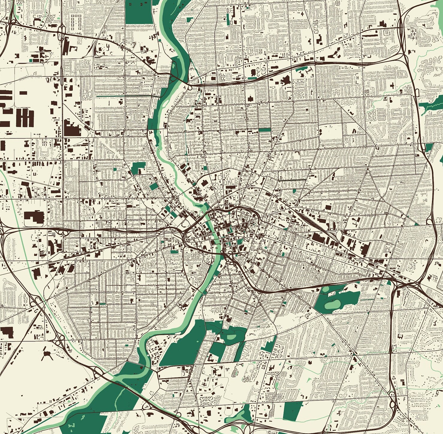 Rochester New York Street Map - Etsy