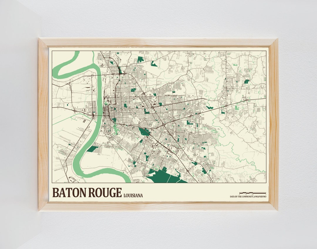 Baton Rouge Street Map - Etsy