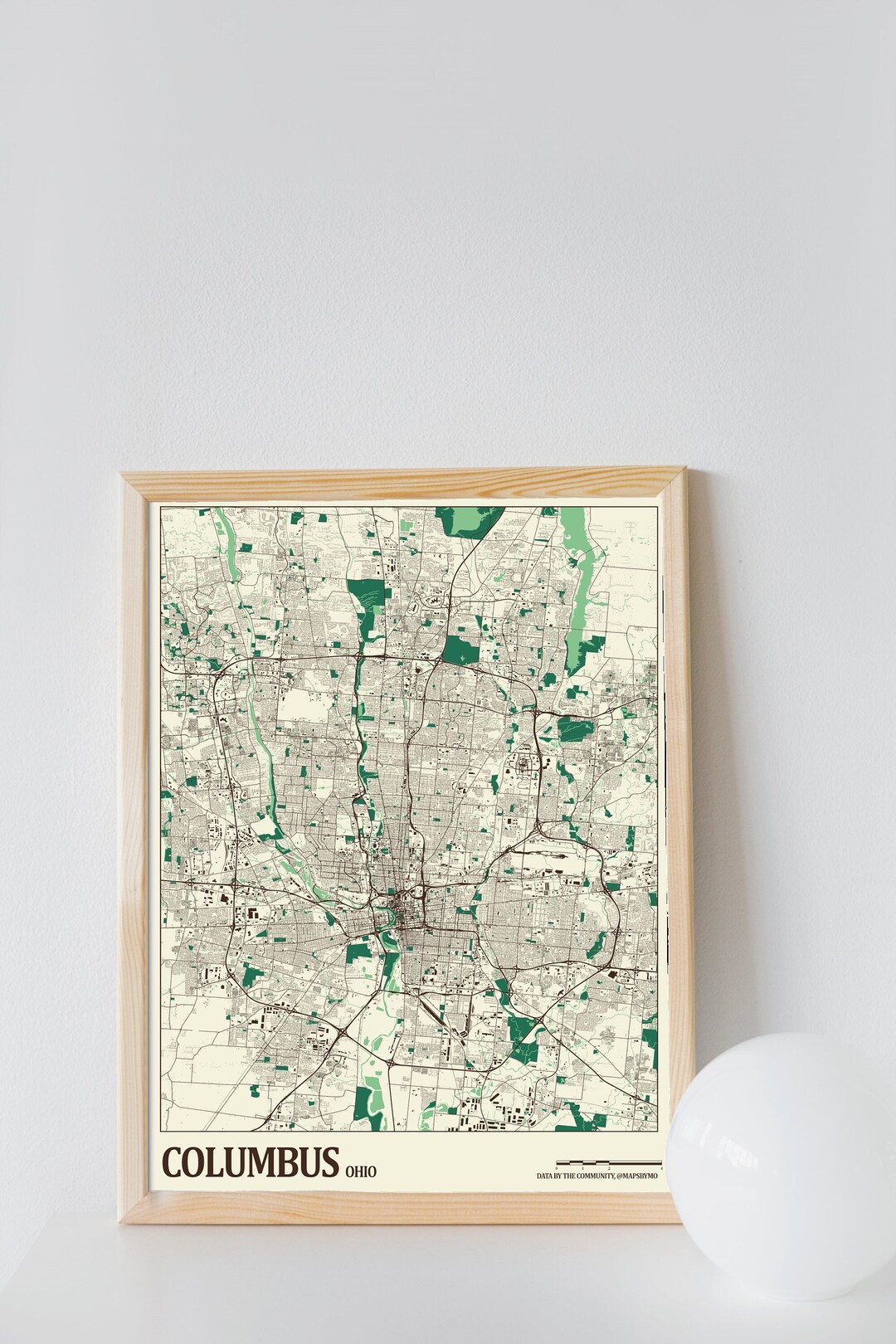 Columbus Ohio Street Map - Etsy
