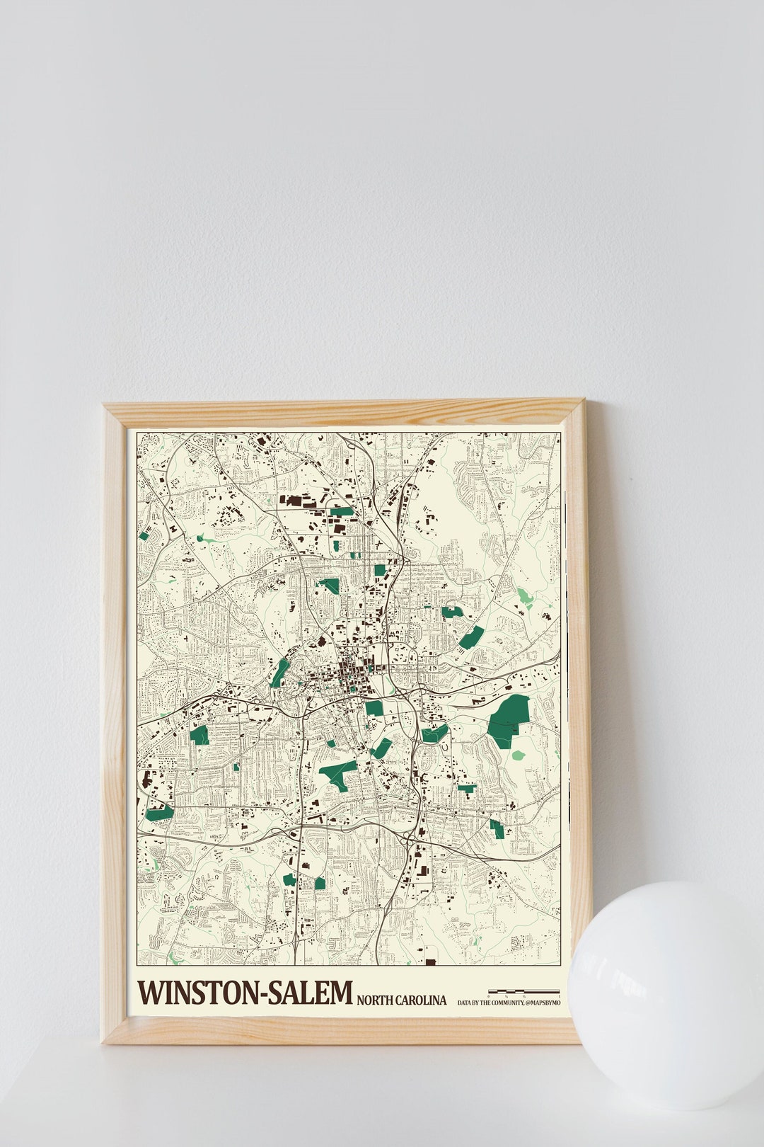 Winston-salem Street Map - Etsy