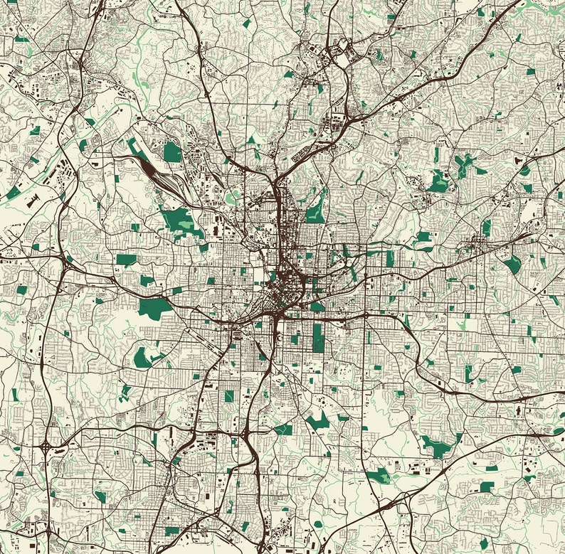 Atlanta Street Map - Etsy