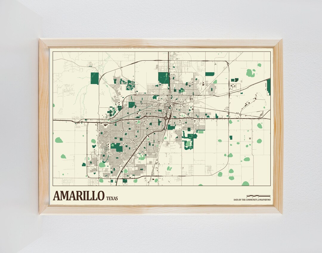 Amarillo Street Map - Etsy