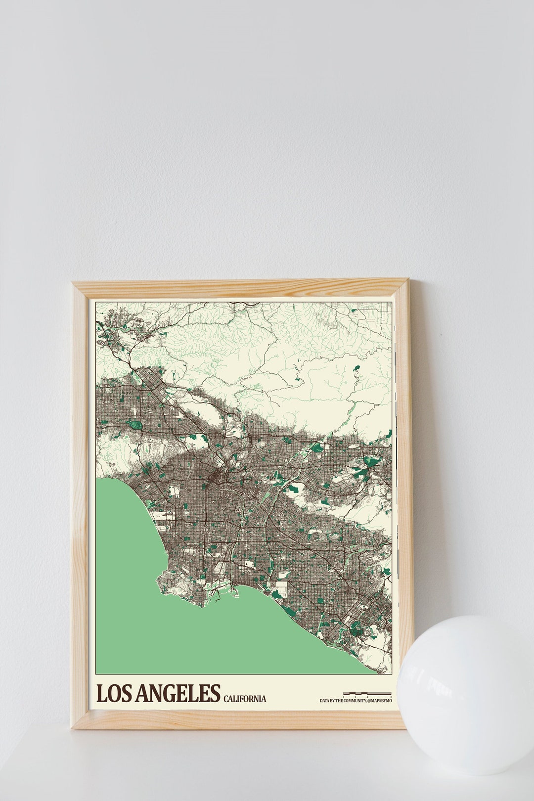 Los Angeles Street Map - Etsy