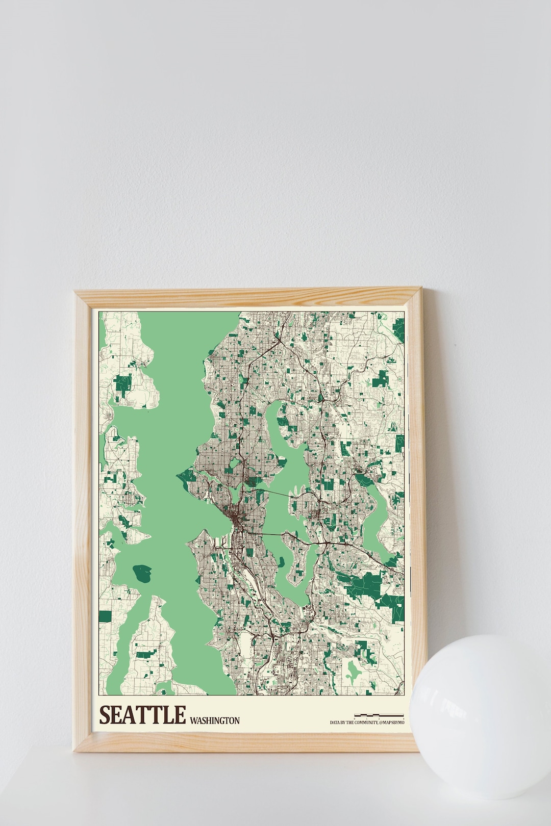 Seattle Street Map - Etsy
