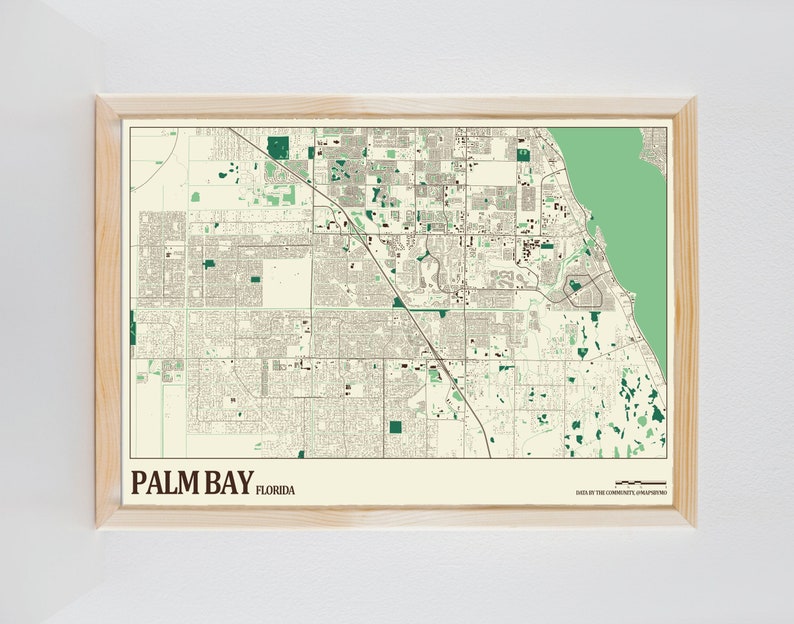 Palm Bay Street Map - Etsy