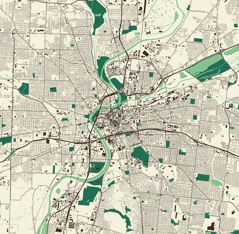 Dayton Street Map - Etsy