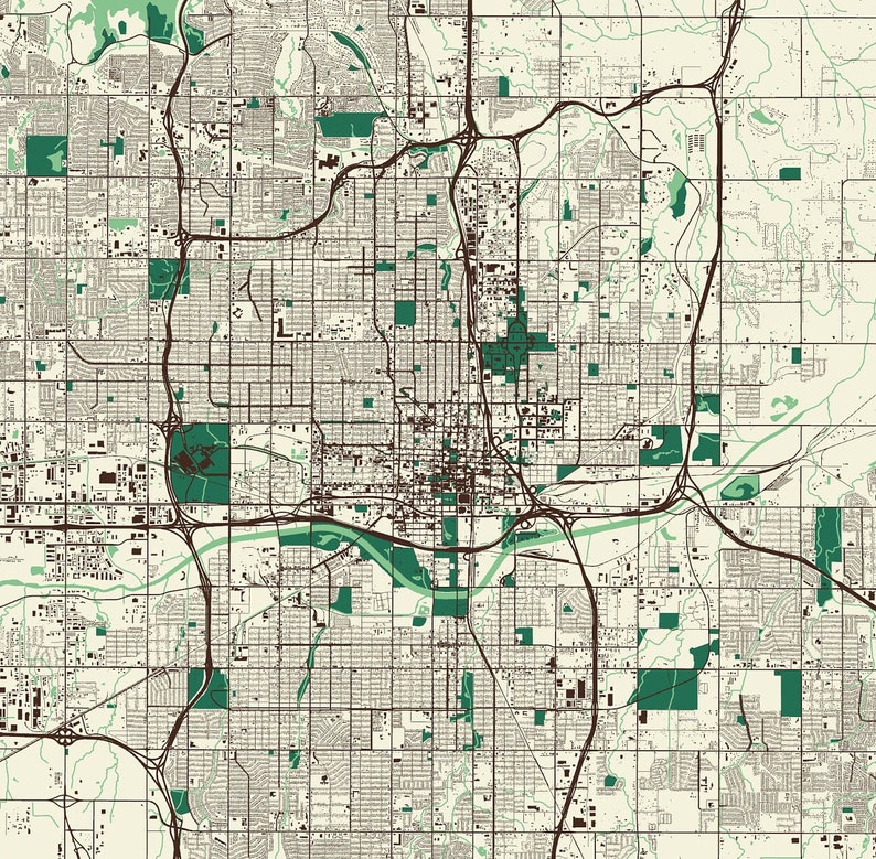 Oklahoma City Street Map - Etsy