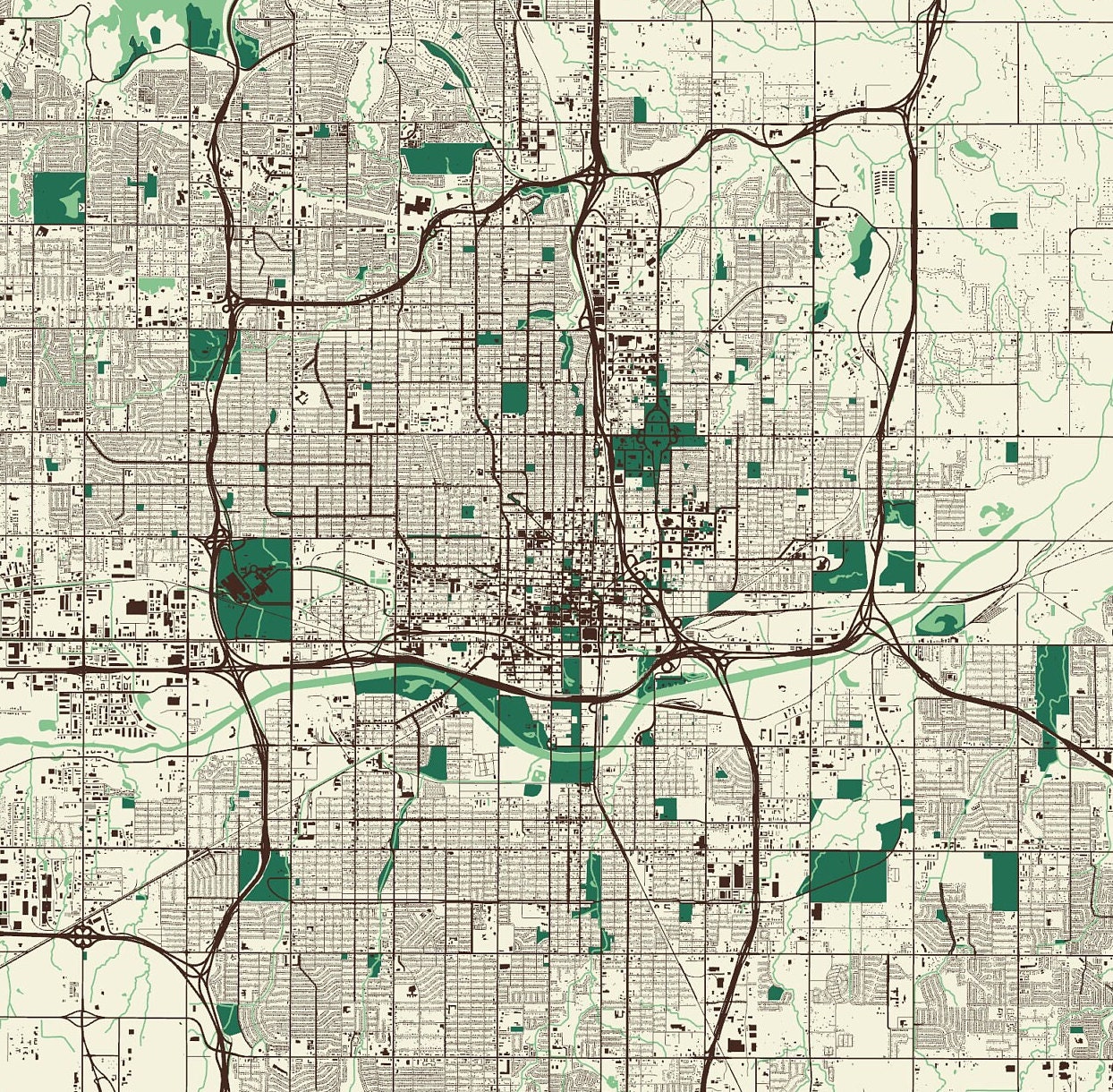 Oklahoma City Street Map - Etsy