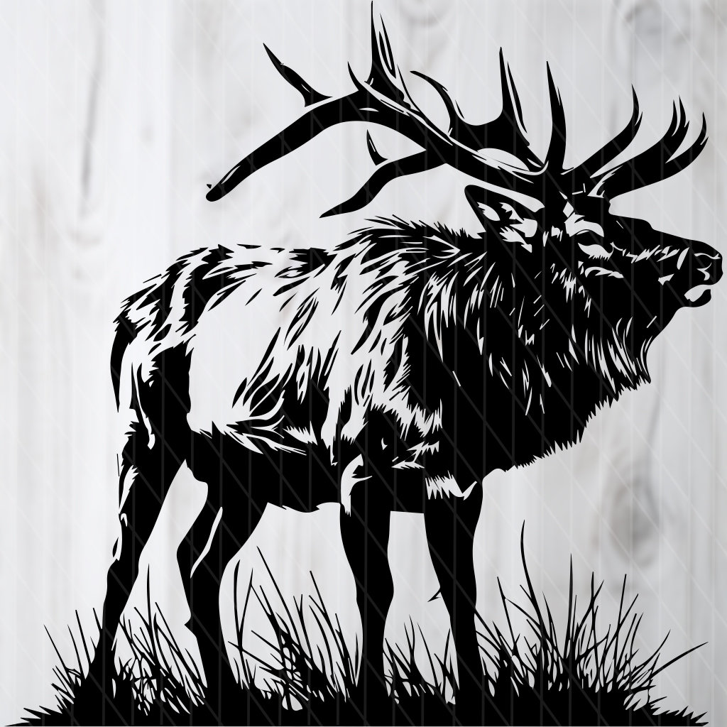 Elk SVG Files for Instant Download, Elk Hunting SVG File for POD, Bull ...