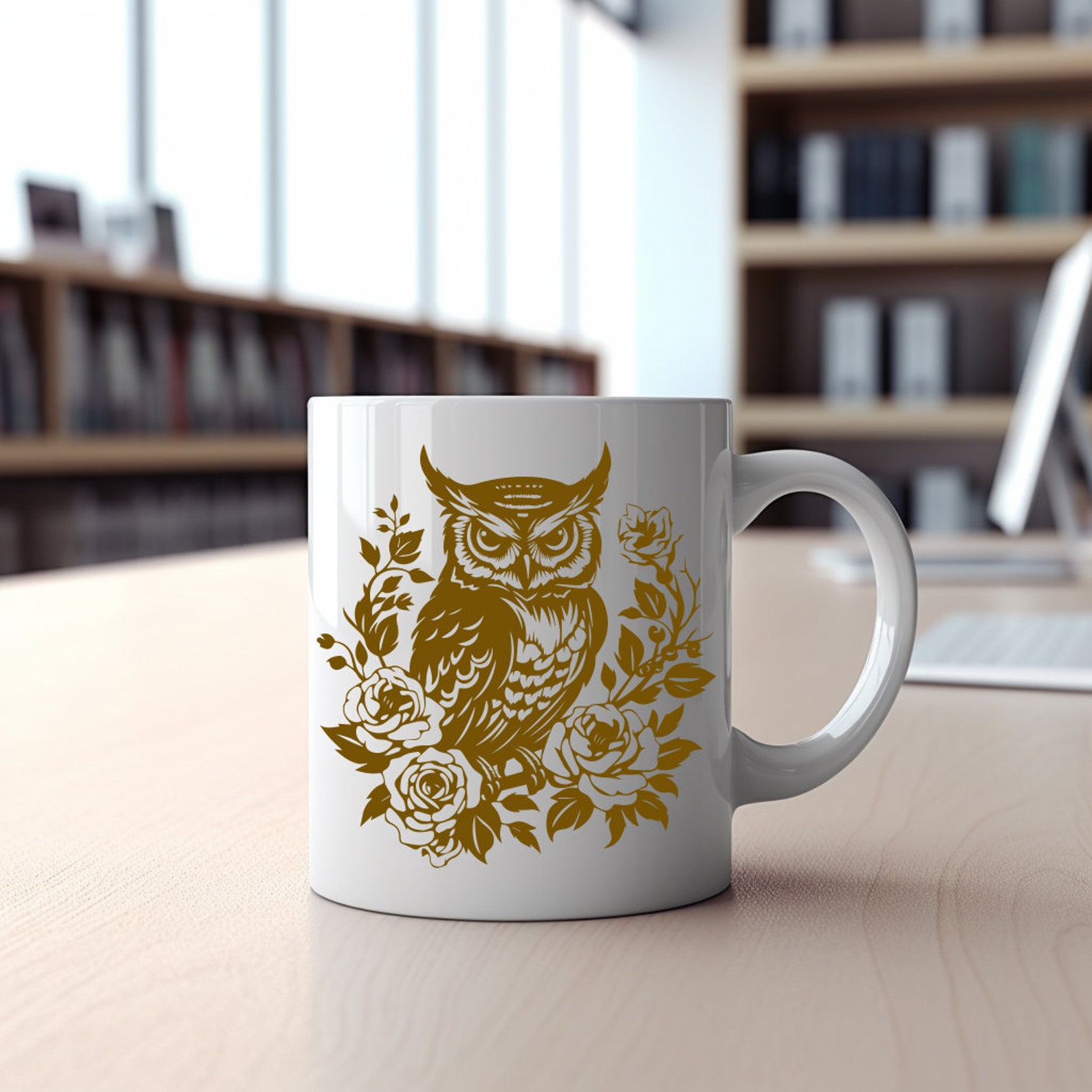 Floral Owl SVG File for Instant Download, Owl SVG File for POD, Bird ...