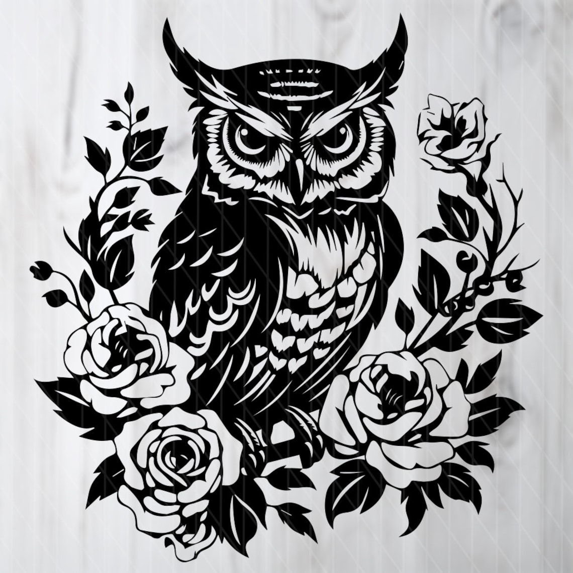 Floral Owl SVG File for Instant Download, Owl SVG File for POD, Bird ...