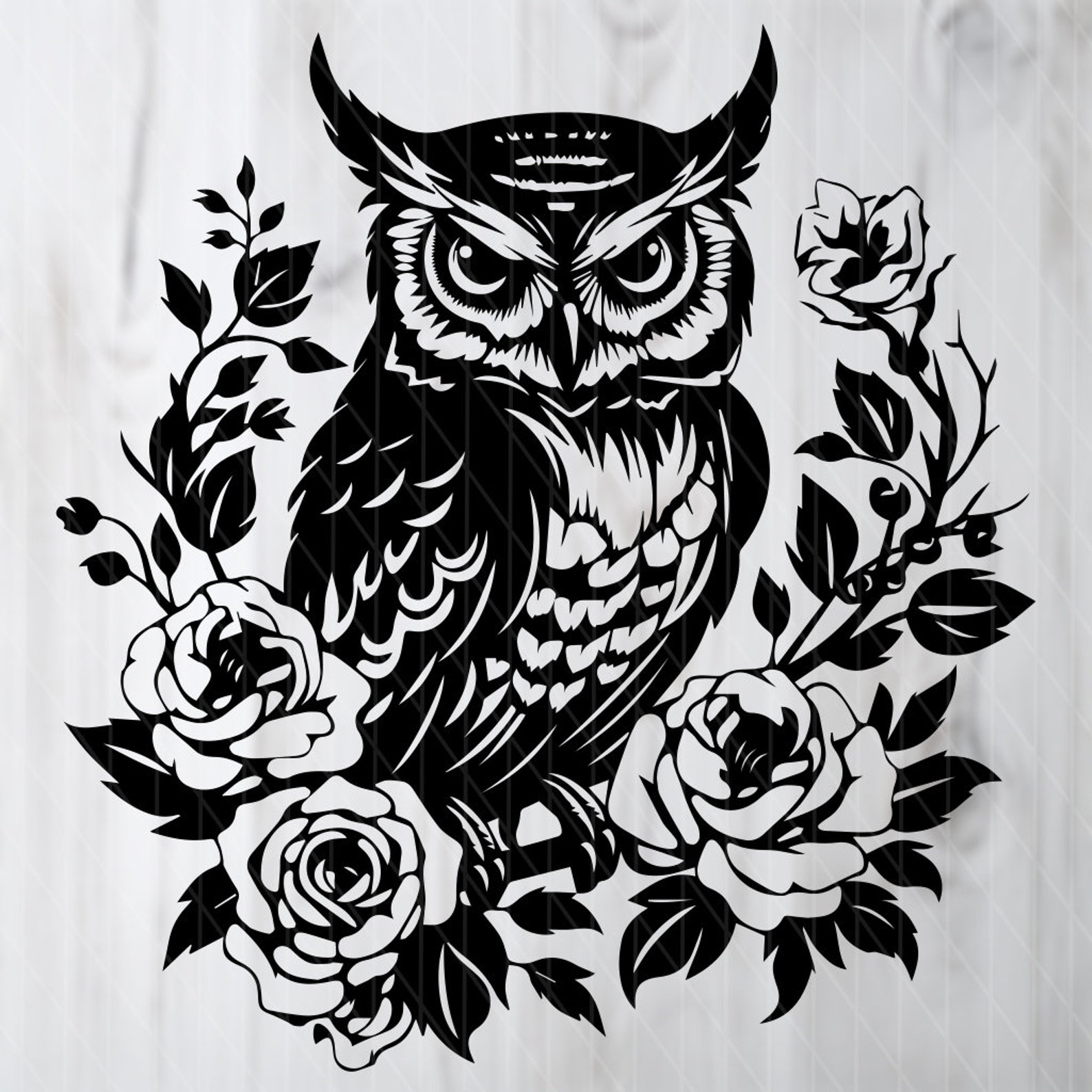 Floral Owl SVG File for Instant Download, Owl SVG File for POD, Bird ...