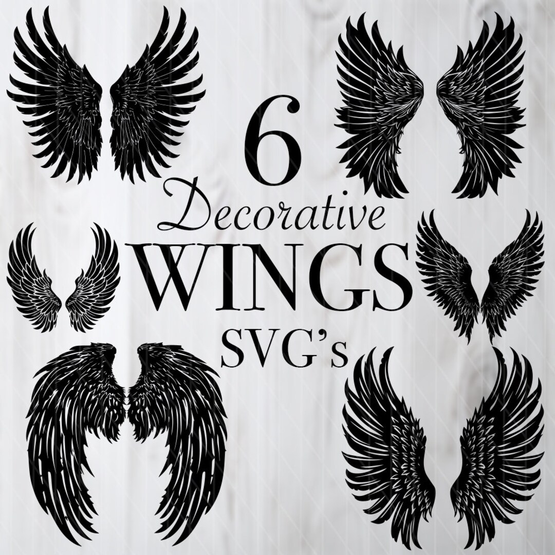Angel Wing SVG Files for Instant Download, Wing Silhouette SVG File for ...
