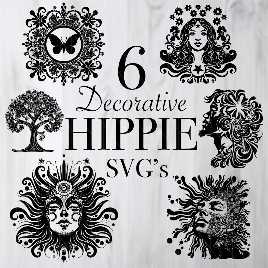 Hippie SVG Files for Instant Download, Hippie SVG File for POD, Hippie ...