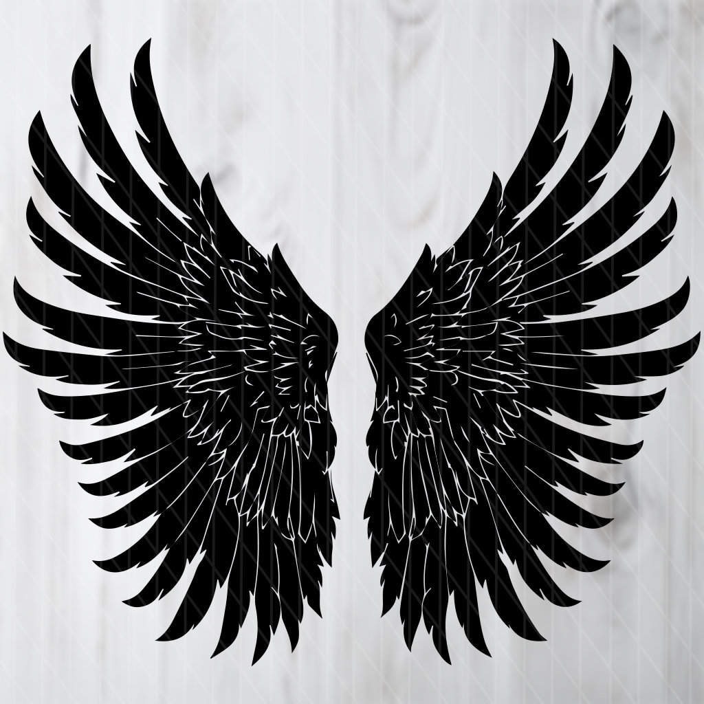 Angel Wing SVG Files for Instant Download, Wing Silhouette SVG File for ...